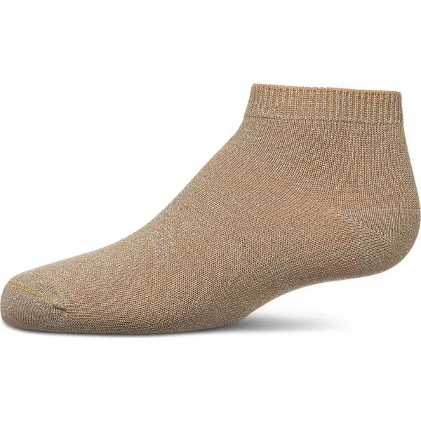 MEMOI Basic Ankle Socks - Champagne Lurex