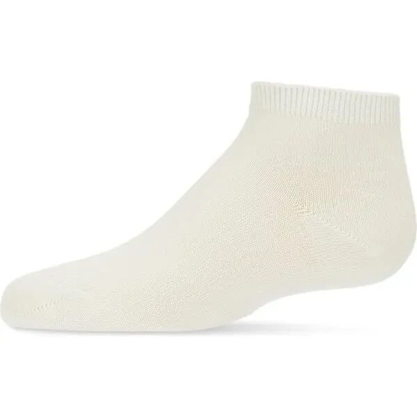 MEMOI Basic Silky-soft Gauge Ankle Socks - Winter White