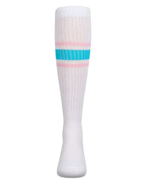 MEMOI Ribbed Striped Knee High Socks