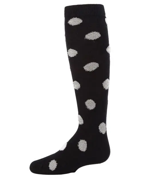 MEMOI Polka Dot Knee High Socks - Black