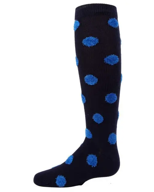 MEMOI Polka Dot Knee High Socks - Blue Nights