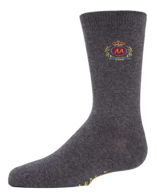 MEMOI Sophisti-crest Mercerized Crew Socks - Gray