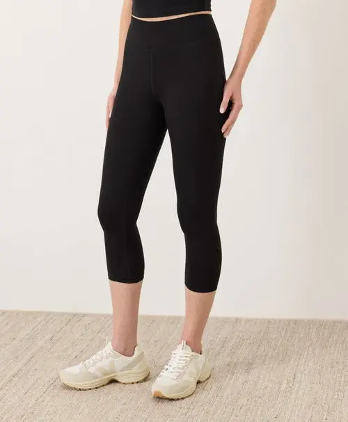 PACT On The Go-to Cropped Legging Made With Organic Cotton - Black