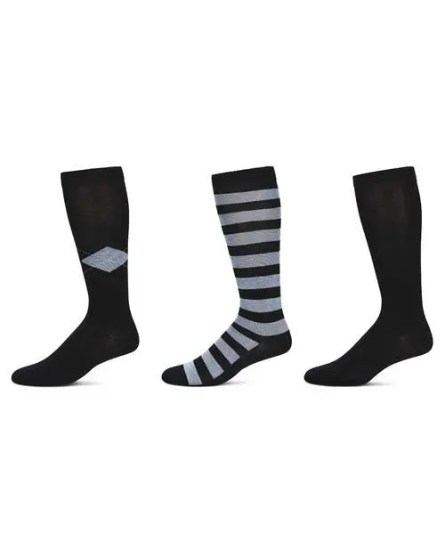 MEMOI 3-pair Pack Knee High Socks - Navy