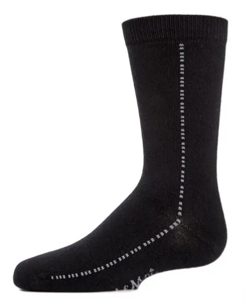 MEMOI Dots On Down Mercerized Crew Socks - Black