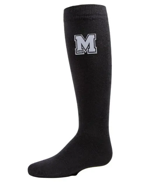 MEMOI Varsity Knee-high Socks - Black