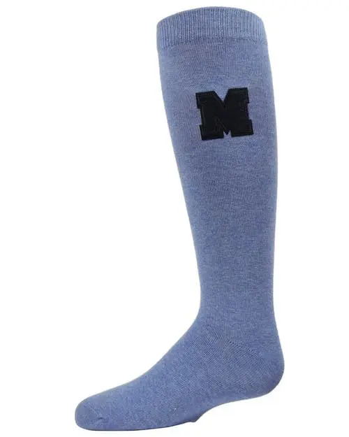 MEMOI Varsity Knee-high Socks - Denim