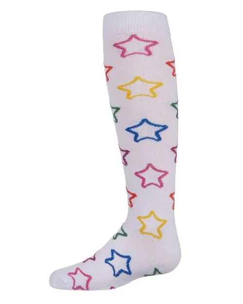 MEMOI Star Shine Knee High Socks - White