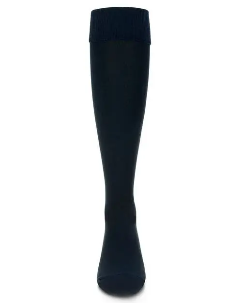 MEMOI Cuffed Opaque Knee High Socks - Navy