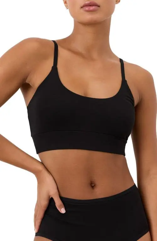 PACT Everyday Strappy Scoop Bralette Made With Organic Cotton - Black