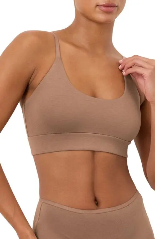 PACT Everyday Strappy Scoop Bralette Made With Organic Cotton - Driftwood Brown