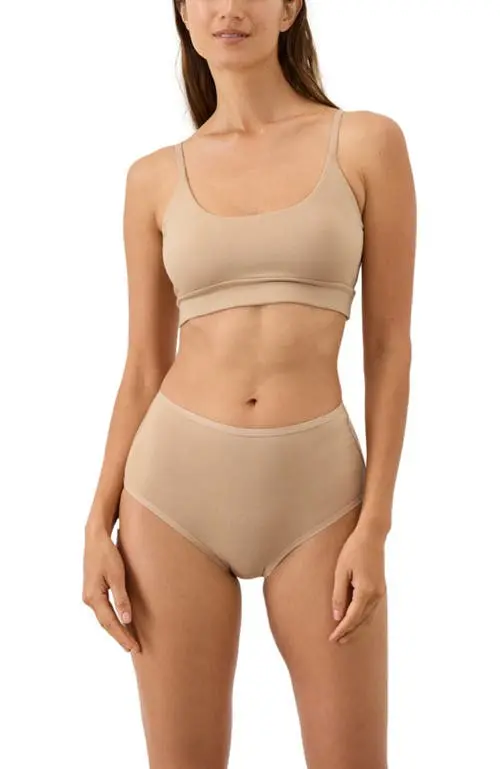 PACT Everyday Strappy Scoop Bralette Made With Organic Cotton - Sesame