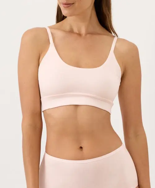 PACT Everyday Strappy Scoop Bralette Made With Organic Cotton - Soft Pink