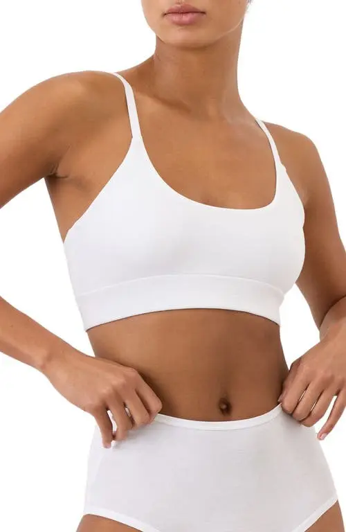PACT Everyday Strappy Scoop Bralette Made With Organic Cotton - White