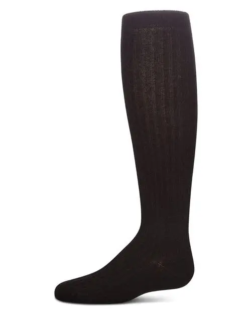 MEMOI Ribbed Cotton-blend Knee High Socks - Black