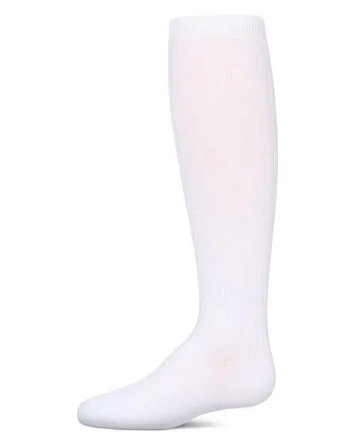 MEMOI Ribbed Cotton-blend Knee High Socks - White