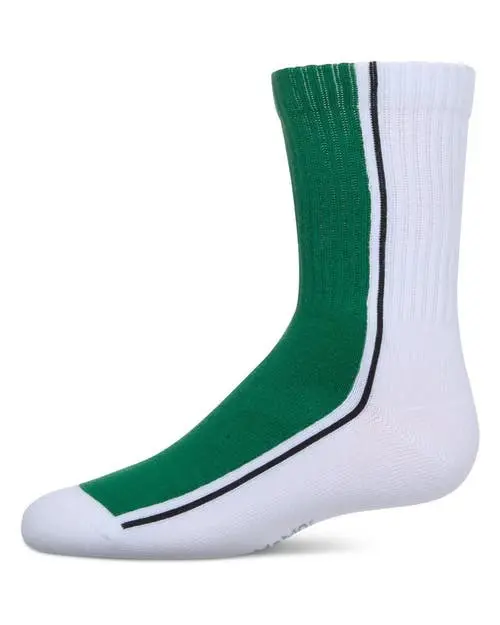 MEMOI Color Block Stripe Crew Socks - Green