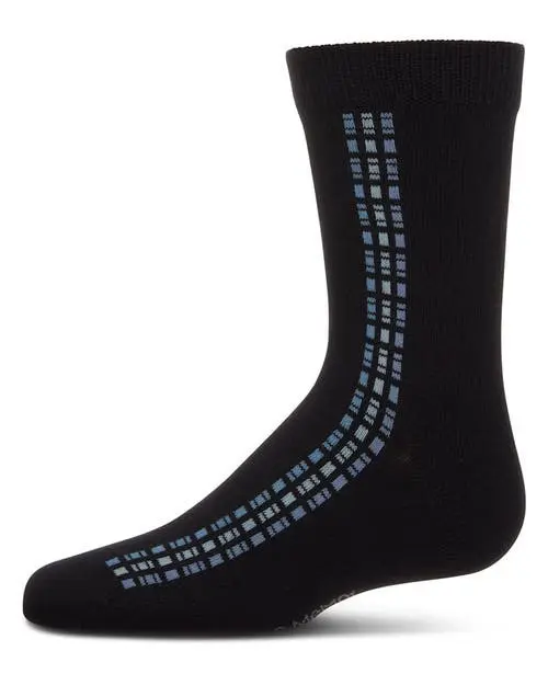 MEMOI Vertical Dashed Line Crew Socks - Navy