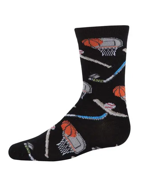 MEMOI Sports Crew Socks - Black