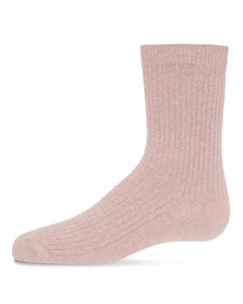 MEMOI Ribbed Crew Socks - Blush