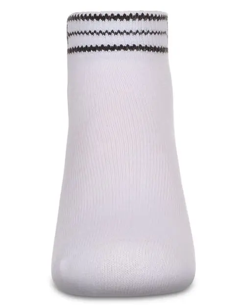 MEMOI Multi Line Anklet Socks - White