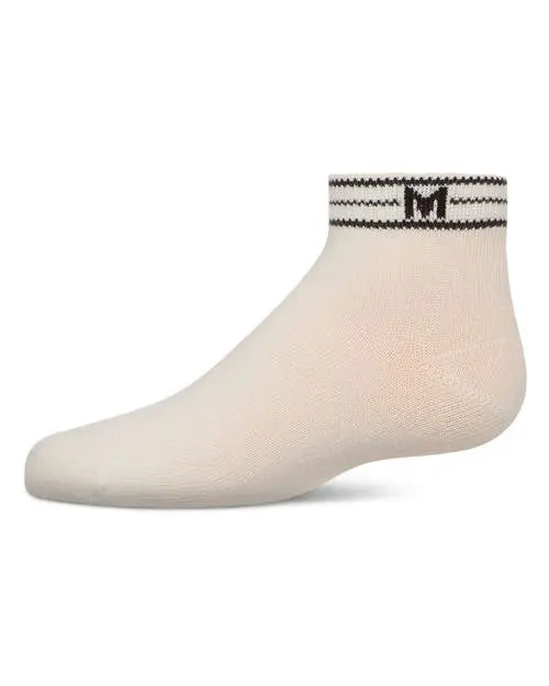 MEMOI Multi Line Anklet Socks - Winter White