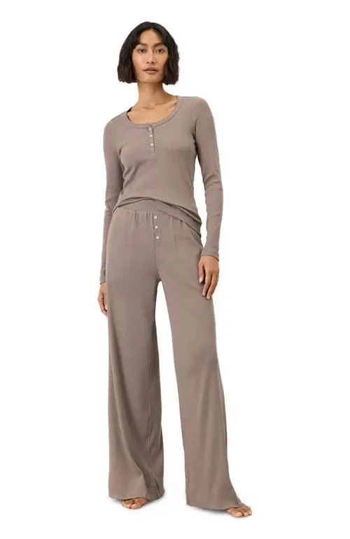 PACT Dream Rib Slim Henley - Cinder