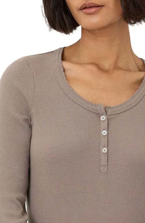 PACT Dream Rib Slim Henley - Cinder