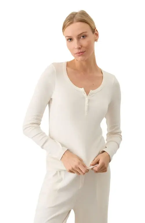 PACT Dream Rib Slim Henley - Cream