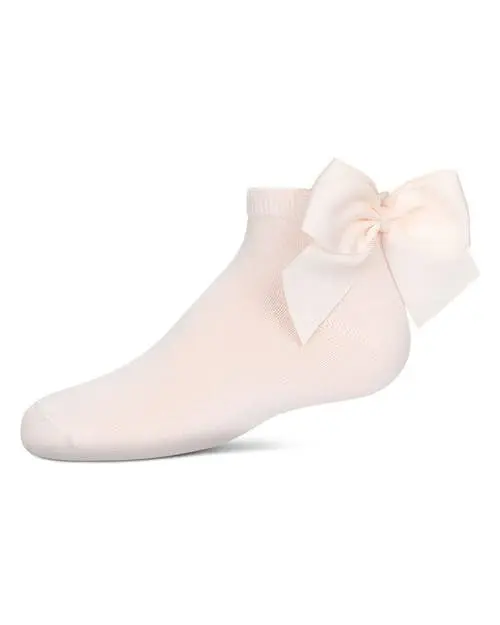 MEMOI Anklet Socks With Bow Detail - Pink