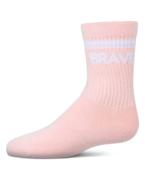 MEMOI Inspo Athletic Crew Socks - Pink