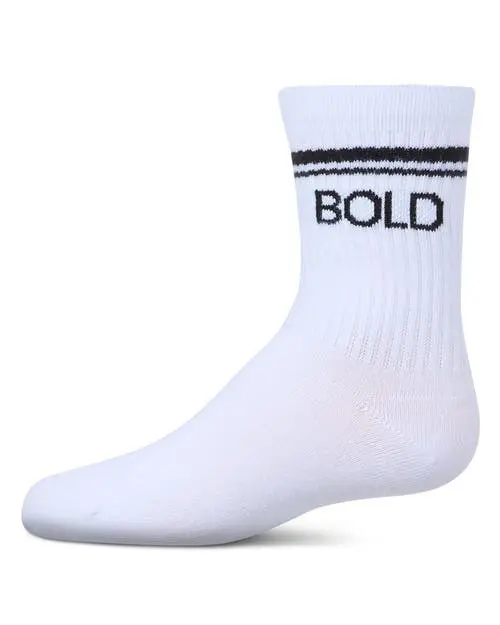 MEMOI Inspo Athletic Crew Socks - White