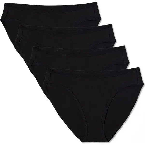PACT Everyday Classic Fit Bikini 5-pack Made With Organic Cotton - Black