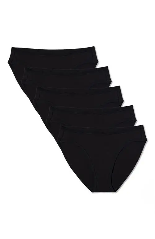 PACT Everyday Classic Fit Bikini 5-pack Made With Organic Cotton - Black