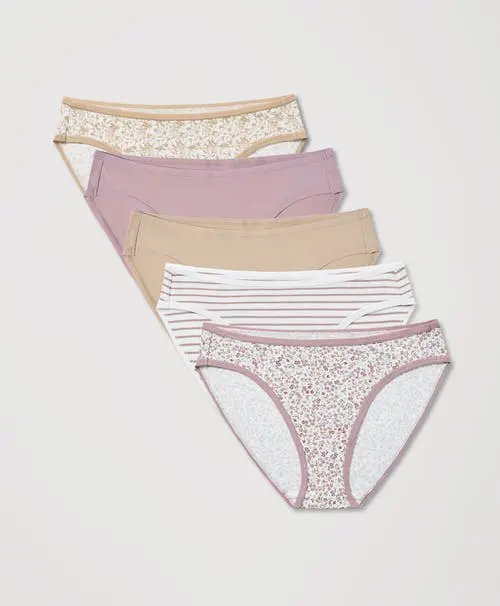 PACT Everyday Classic Fit Bikini 5-pack Made With Organic Cotton - Dunebreak