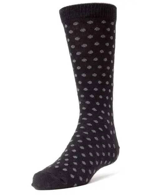 MEMOI Polka Dot Dress Socks - Black