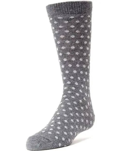 MEMOI Polka Dot Dress Socks - Charcoal
