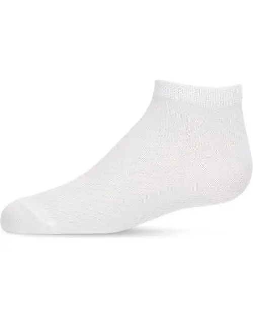 MEMOI Pointelle Super Soft Anklet Sock - White