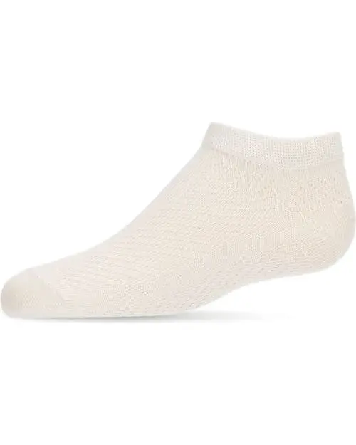 MEMOI Pointelle Super Soft Anklet Sock - Winter White