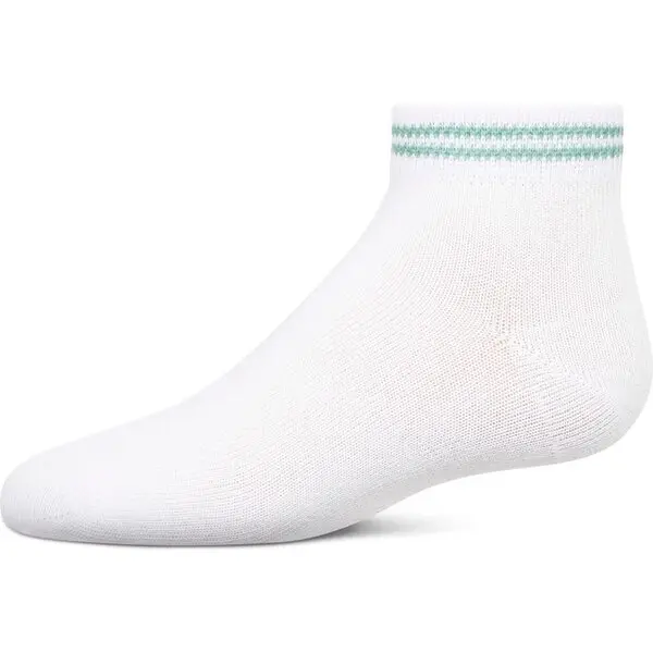 MEMOI Ziggy Double Ring Anklet Sock - Seafoam