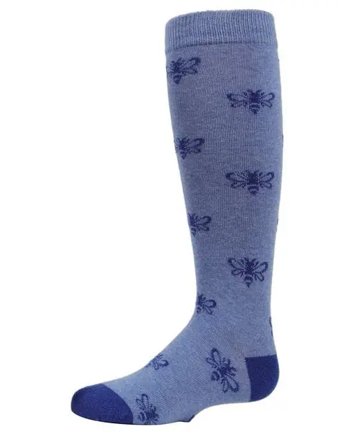 MEMOI Busy Bee Knee High Socks - Denim
