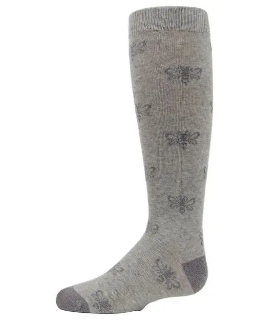 MEMOI Busy Bee Knee High Socks - Gray