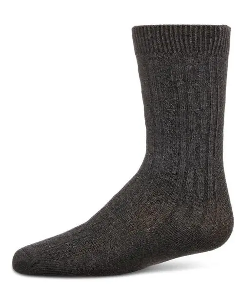 MEMOI Cable Knit Knee High Socks - Charcoal