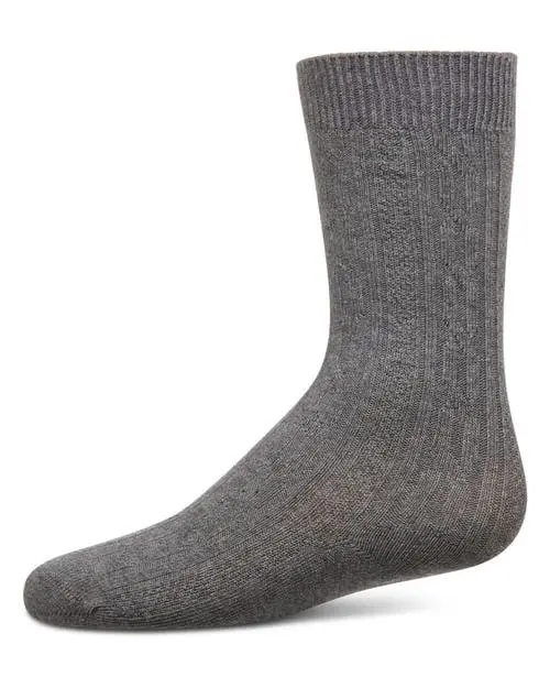 MEMOI Cable Knit Knee High Socks - Light Gray