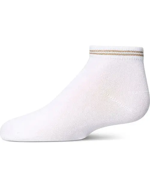 MEMOI Zag Lurex Ankle Socks - Gold