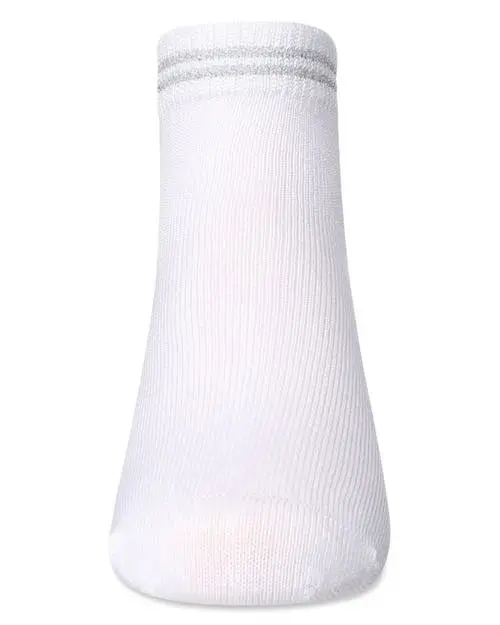 MEMOI Zag Lurex Ankle Socks - Silver