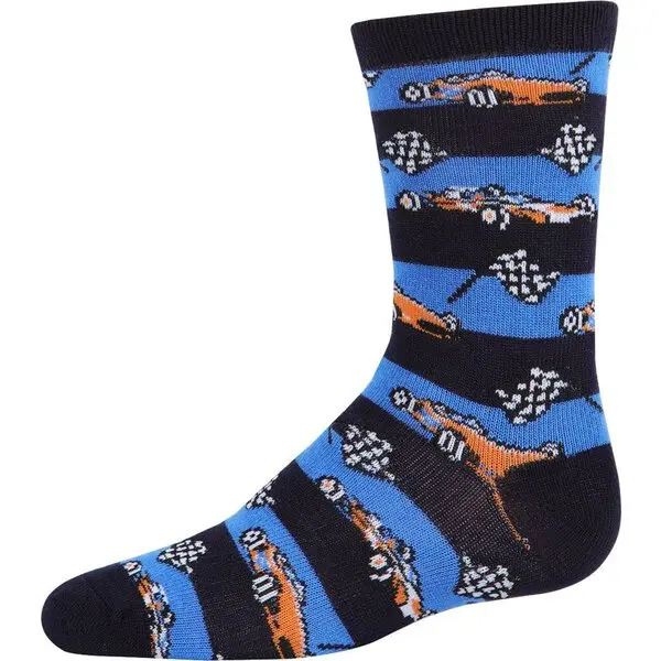 MEMOI Race Car Crew Socks - Navy
