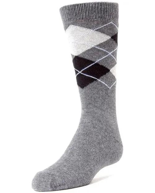 MEMOI Prim And Preppy Argyle Socks - Charcoal