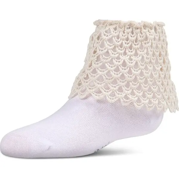 MEMOI Lacy Loopsy Anklet Sock - Marshmallow