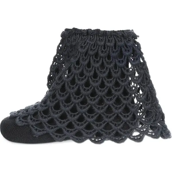 MEMOI Lacy Loopsy Anklet Sock - Navy